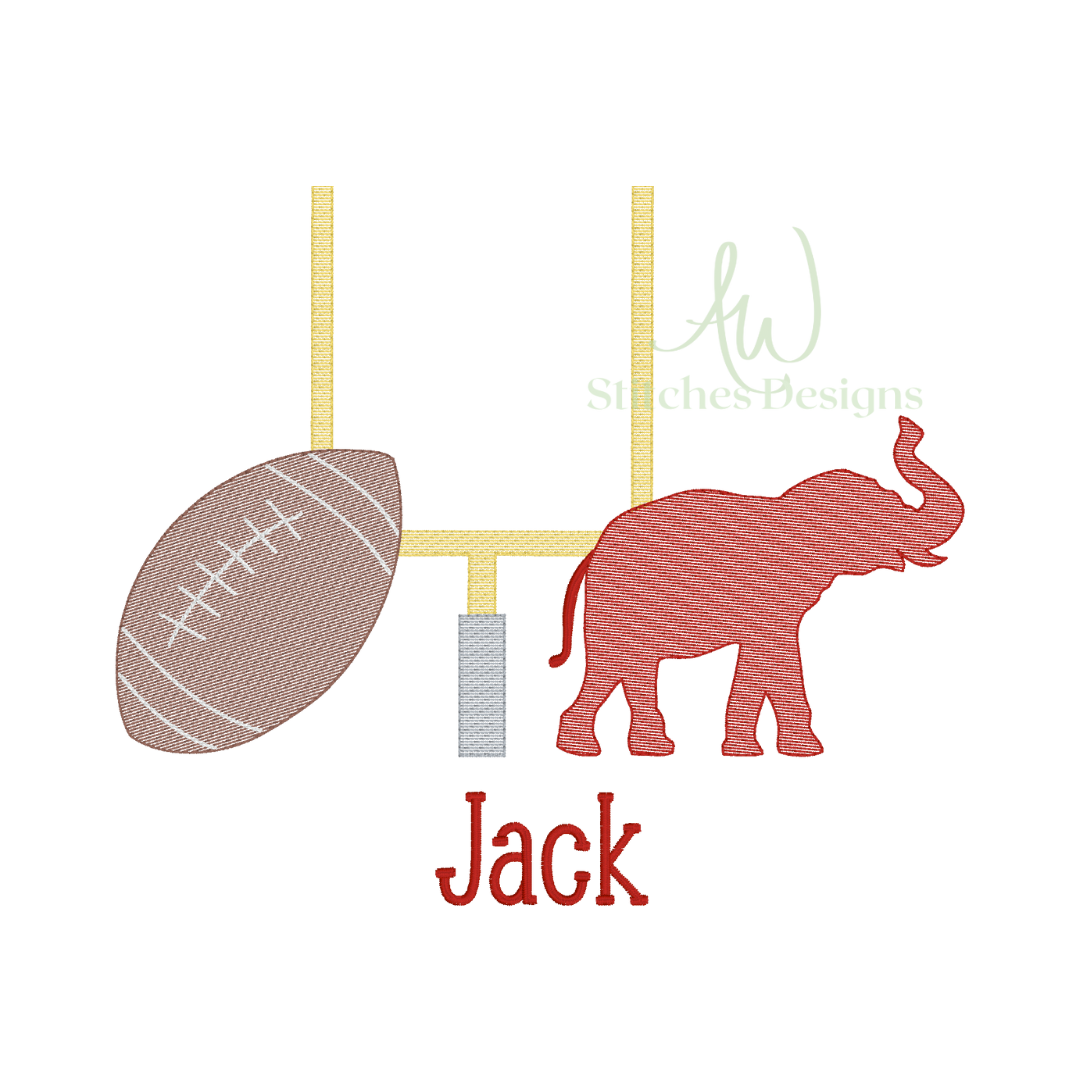Alabama Football Elephant Sketch Design Embroidery Design File – AW ...