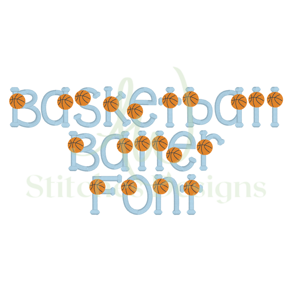 Basketball Baller Sports satin stitch font machine embroidery design f ...