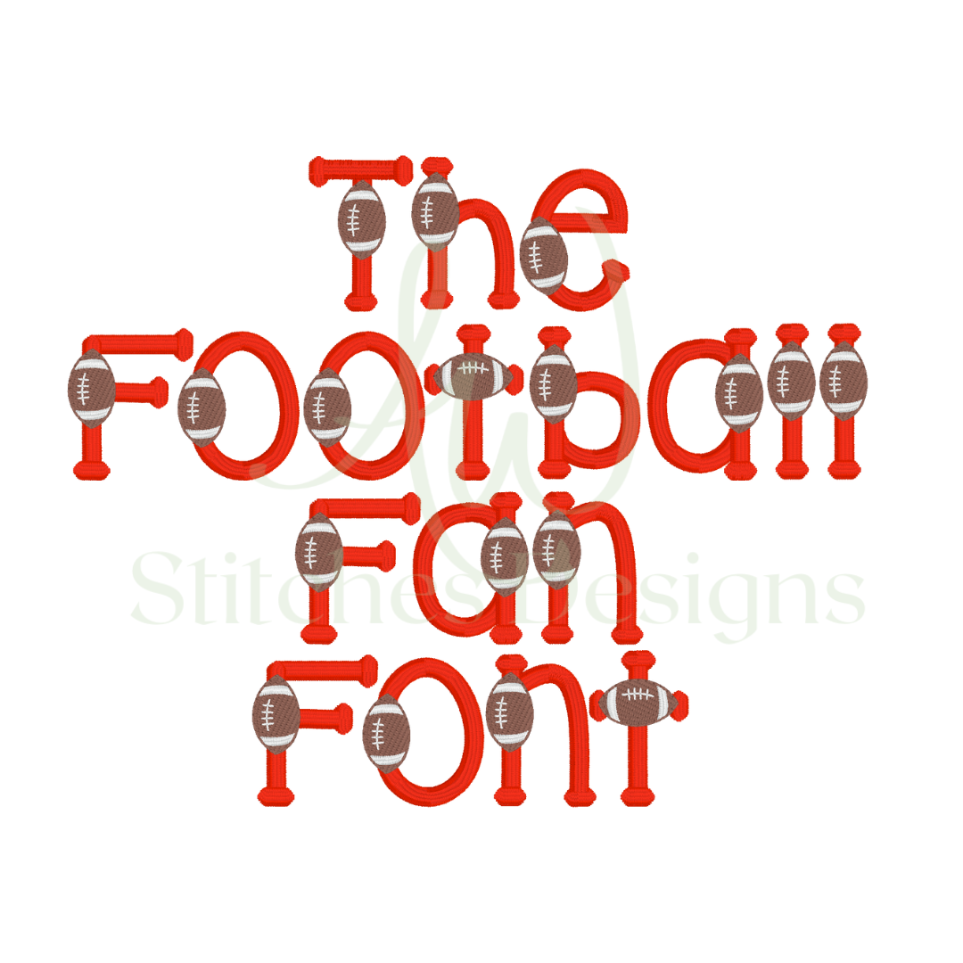 Football Fan Font - Machine Embroidery Font – AW Stitches Designs