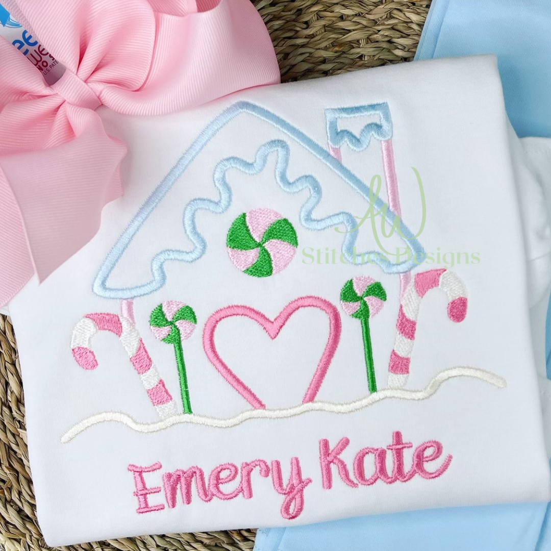 Gingerbread House Satin Stitch - Christmas Embroidery Design – AW ...