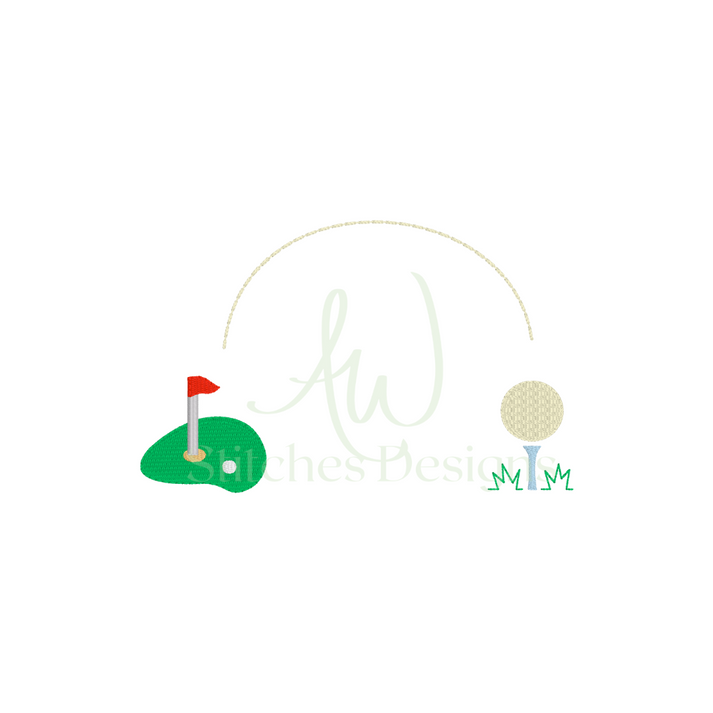 Golf Monogram Frame – AW Stitches Designs