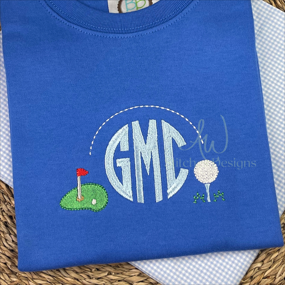 Golf Monogram Frame – AW Stitches Designs