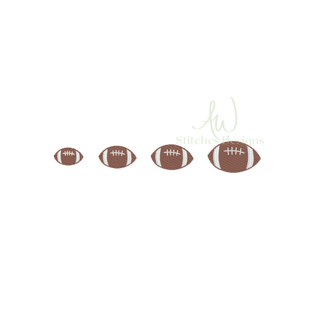 Mini football fill stitch embroidery design – AW Stitches Designs
