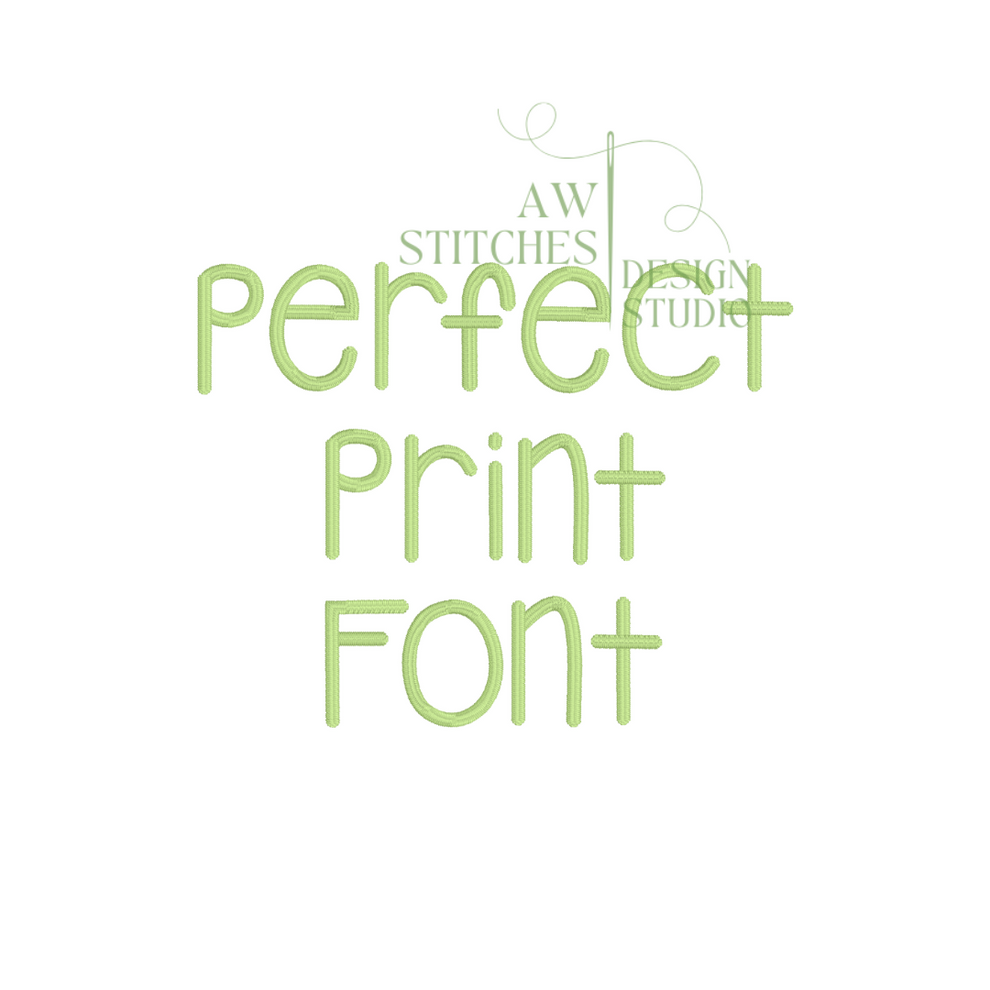 Perfect Print Font – AW Stitches Designs