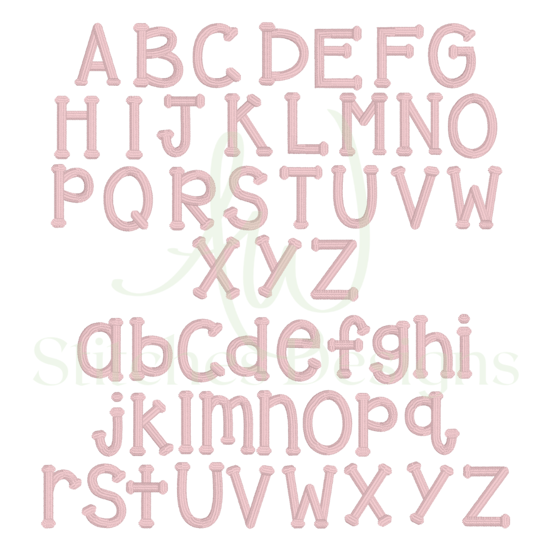 The Playful Print Satin Font - Embroidery Font – AW Stitches Designs