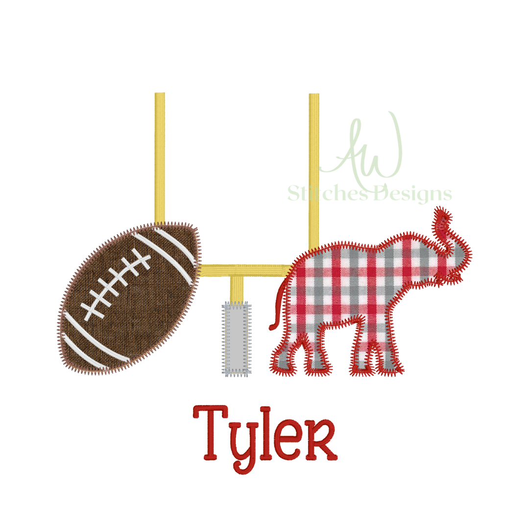 Alabama Football Zig Zag Applique Embroidery Design File – AW Stitches ...