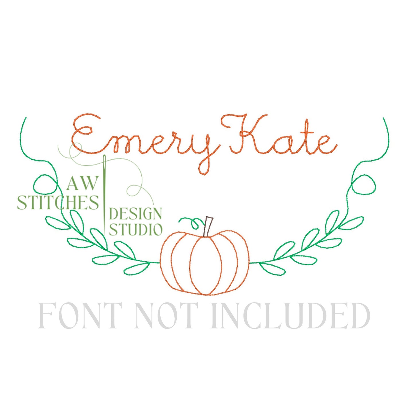Pumpkin Vine Frame - Classic Fall Embroidery Design – AW Stitches Designs