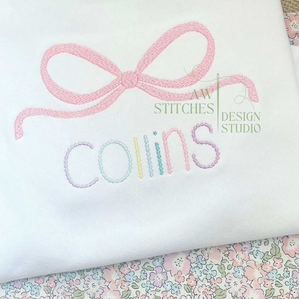 Satin Fill Heirloom Bow – AW Stitches Designs